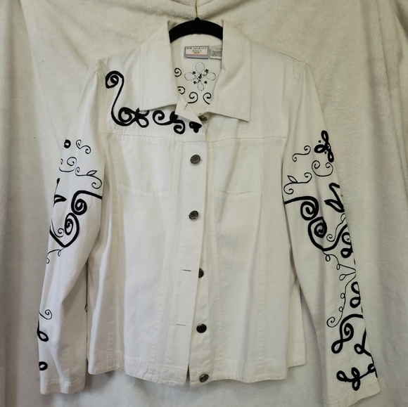 New Identity | Jackets & Coats | New Identity White Denim Jacket With ...